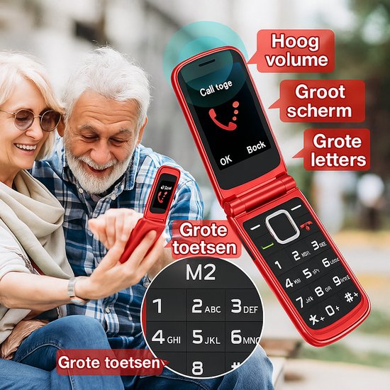 Yarvu - Flip 1 - 4G Senioren GSM + Simkaart Geleverd + Oplaadstation ...