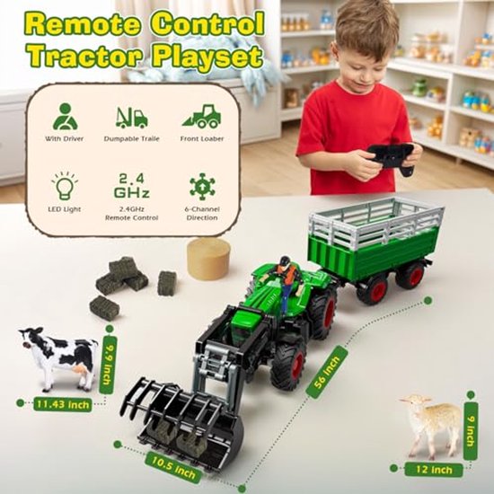 Op afstand bestuurbare tractor voor kinderen van 2 tot 8 jaar ...