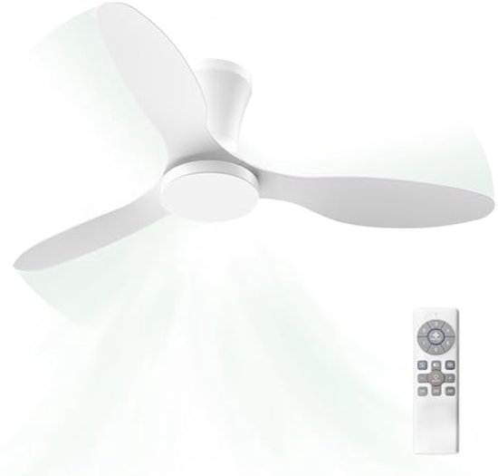 Dimmable 107cm Ceiling Fan with Light and Remote Control - Quiet ...