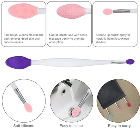 5-delige Silicone Lip Scrub Applicator en Exfoliator - Dubbelzijdig 2 ...