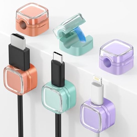 6 Pcs Magnetic Cable Clips Organizer Cable Management Cable Clips Cable ...