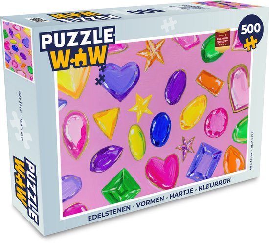 Puzzel Edelstenen - Vormen - Hartje - Kleurrijk - Legpuzzel - Puzzel ...