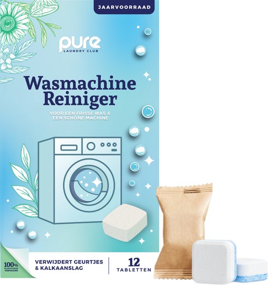 Pure Laundry Club Wasmachine Reiniger Tabletten - Jaarvoorraad (12 ...