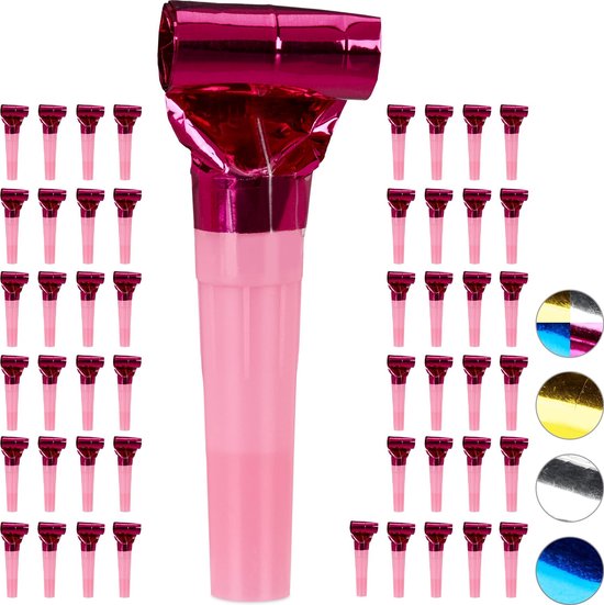 Relaxdays roltongen feest toeter - feesttoeters - 50 stuks - roltoeters ...