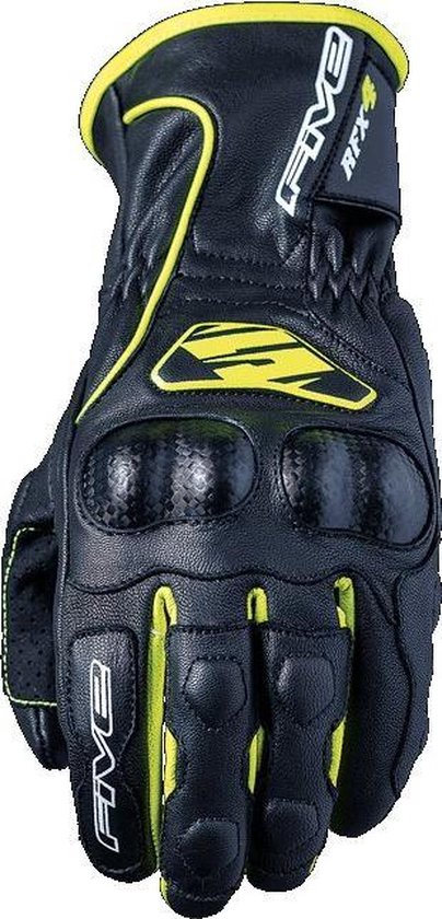 Five RFX4 Black Fluo Yellow Motorcycle Gloves M | bol.com