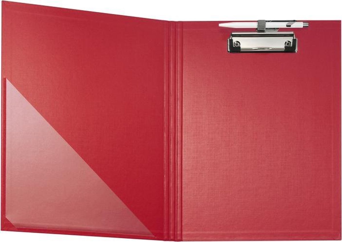 10x Klemplaat met klep in gecoat papier - 23x32cm voor A4, Rood | bol.com
