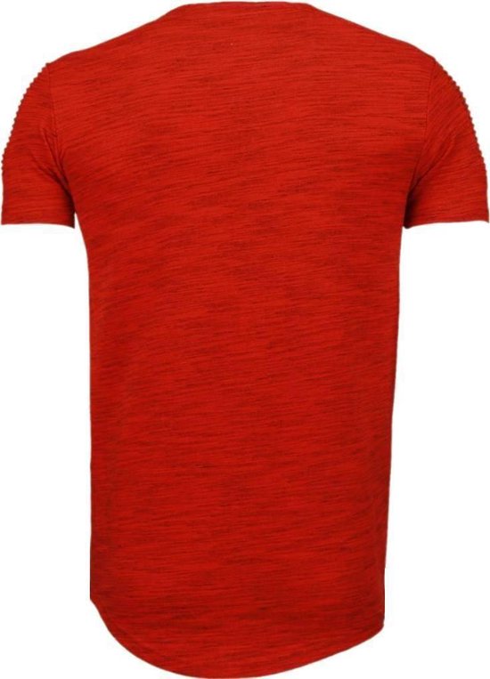 Sleeve Ribbel - T-Shirt - Rood | bol