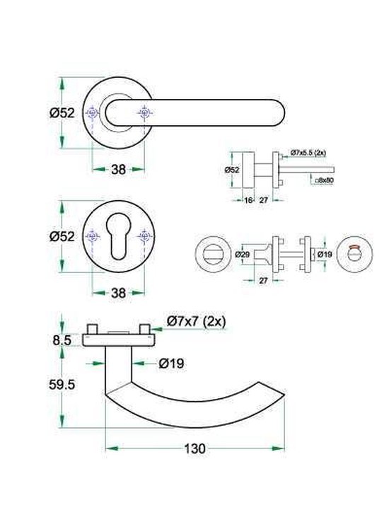 Krukgarnituur CHAMP PL rvs mat blind | bol