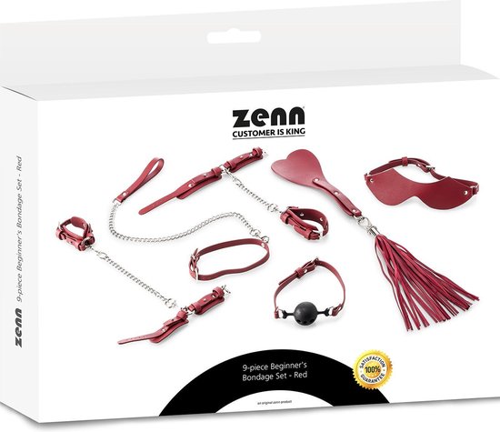 Zenn Toys - 9 Delige Beginner's Bondage Set - Rood | bol.com