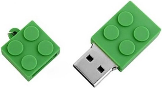 Brick usb stick 16gb groen - Blok usb stick, brick usb stick, bouwsteen ...