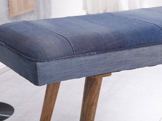 Bank | Massief Mangohout | Blauw | Zitbank | Stof | bol.com