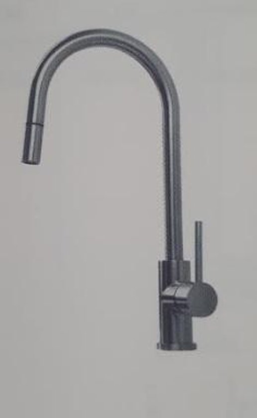 Lanesto Forte Eenhendelkeukenmengkraan Gun metal met UP (Uittrekbare ...