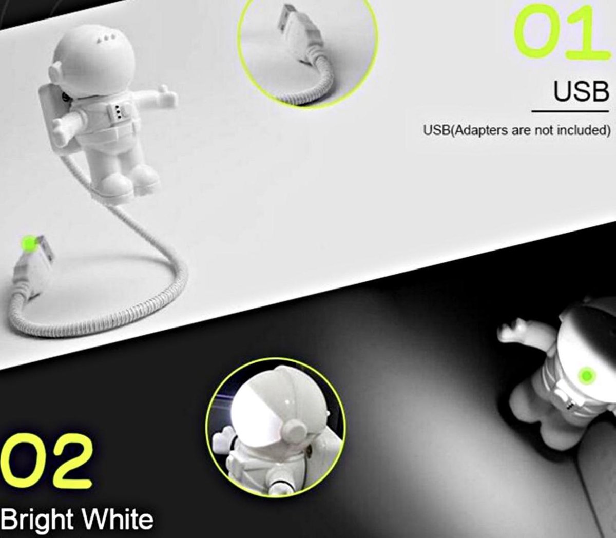 Leeslampje kind. Leeslamp kosmonaut. Usb lamp, stopcontact lamp ...