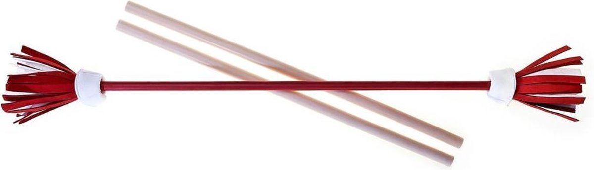 Set Acrobat Flower Stick RED shaft, white/red/white flower + hand ...
