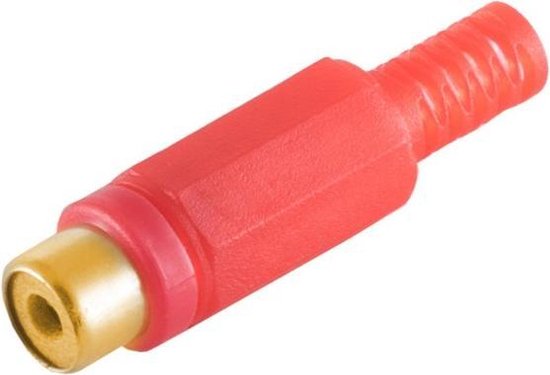 Tulp (v) audio/video connector - verguld - plastic / rood | bol