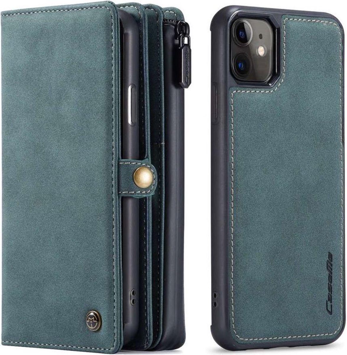 Caseme Luxe XL Portemonnee splitleder hoesje voor iPhone 11 - blauw ...