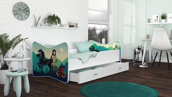 Kinderbed 80x180 cm - wit - met lade - met matras | bol