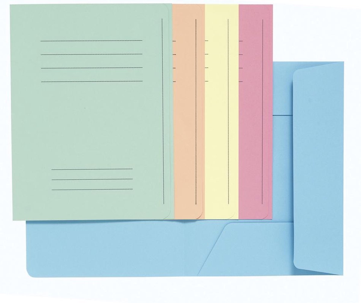 SUPER 210 Pak van 50 dossiermappen met 3 kleppen. 24x32cm, Geassorteerd ...