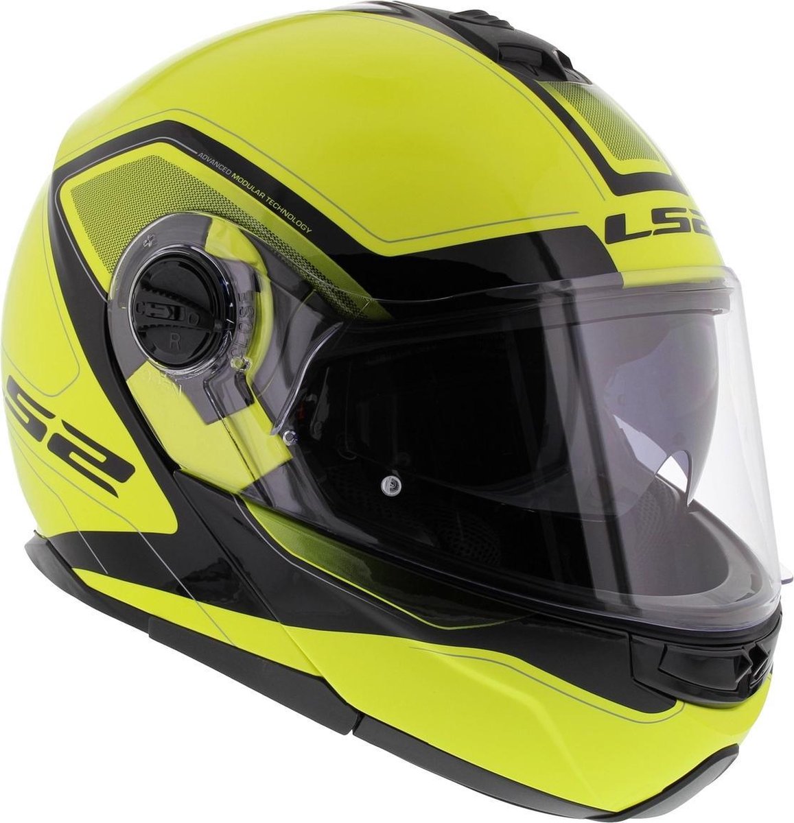 LS2 FF325 Strobe Civik Hi-Vis systeemhelm - Motorhelm - Geel - Maat XS ...