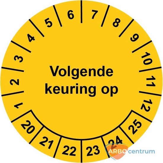 Keuringssticker Volgende keuring op Ø 20 mm - 1100 stickers (op rol) - 68,50 | bol