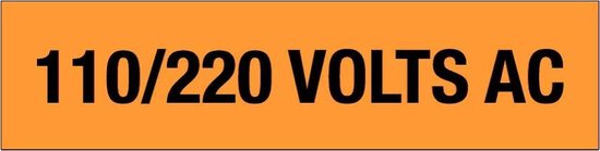 110/220 volts AC sticker 60 x 15 mm | bol.com