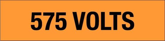 575 volts sticker 120 x 30 mm | bol