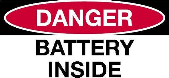 Sticker 'Danger: Battery inside' 200 x 100 mm | bol