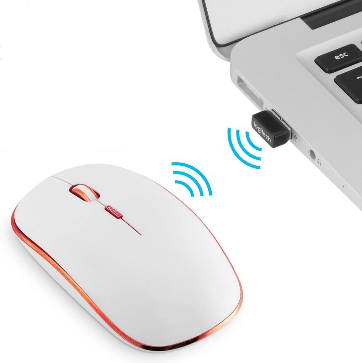 WiseGoods Draadloze Muis Laptop Bluetooth - Computermuis Draadloos 2.4G ...