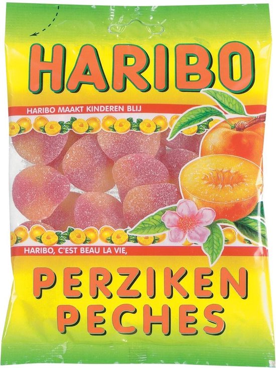 Haribo snoep perziken, zak van 200 g | bol