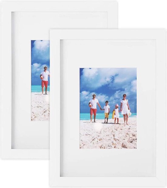Nancy's Fotolijstenset - 2 Stuks - Collage - Witte MDF-Fotolijsten - 37 ...