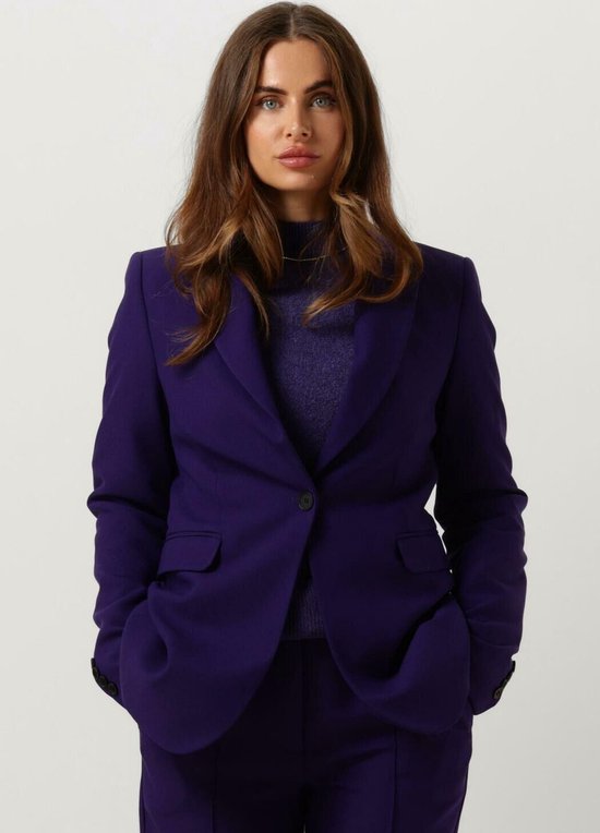 Jansen Amsterdam Wq238 Woven Blazer With Long Sleeve Blazers Dames - Paars - Maat S | bol