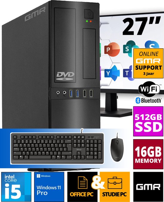 Intel Compleet Desktop SET | Intel Core i5 | 16 GB RAM | 512GB SSD ...