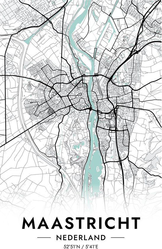 Maastricht Poster Blauw | Maastricht Map | Kaart van Maastricht ...