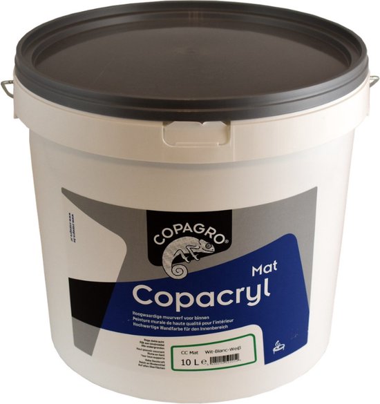 Copagro Copacryl Mat - 10 l - 7-9 m²/l - Wit - Afwerkingslaag | bol