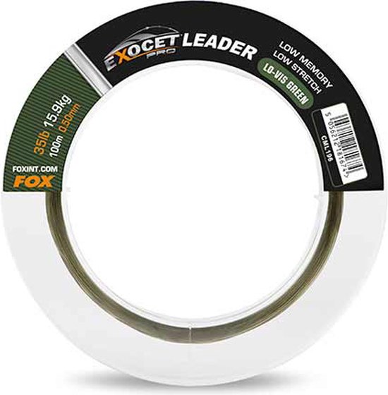 Fox Carp - Exocet Pro Leader Low Vis Green - 100m - Fox Carp | bol