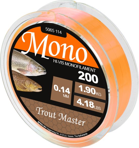 Trout Master Hi-Vis Mono Chartreuse 200m - Maat : 0.22mm | bol