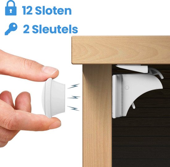 12 Kindersloten + 2 sleutels - Kinderslot Kastjes - Kinderslot Kast ...