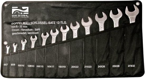 SW-Stahl 00312L dubbele steeksleutelset 6-32 mm, 12-delig I ...