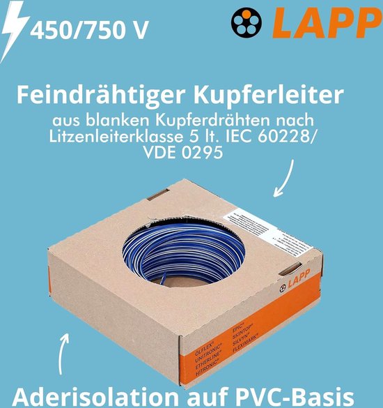 Lapp X07V-K installatiedraad - 4520921-100 [100 Meter] - E2GPP | bol