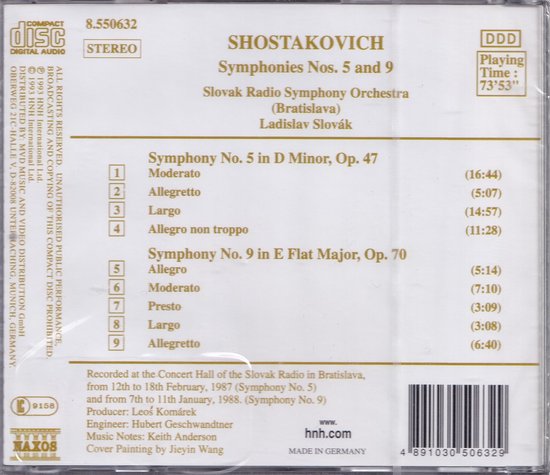 Symphonies nos. 5 and 9 - Dmitri Shostakovich - Slovak Radio Symphony Orchestra... | bol