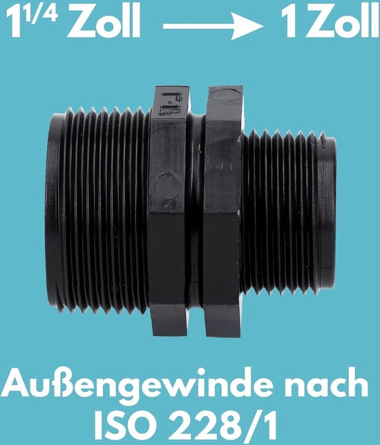 Verloopnippel 1 1/4 inch naar 1 inch I adapter dubbele buitendraad I dubbele nippel... | bol