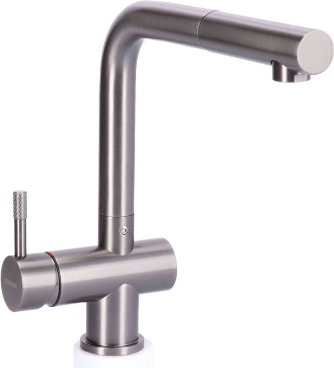 STAHL Keukenkraan massief RVS met uitrekbare uitloop Gun Metal inclusief 3M Waterfilter | bol