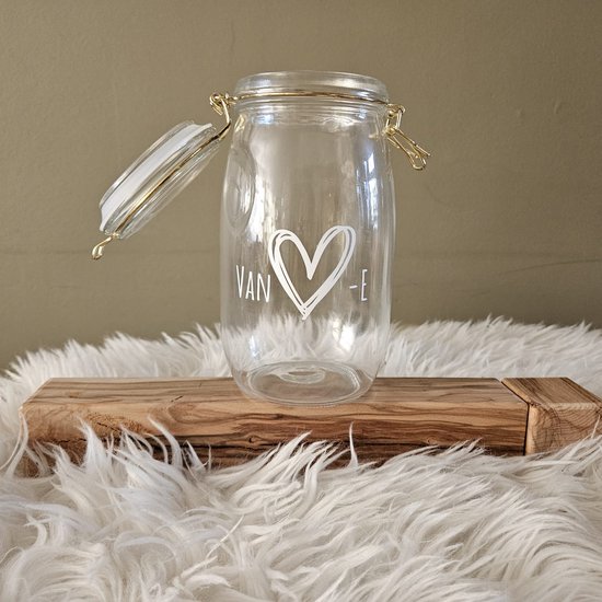 Weckpot met opdruk - Van harte - Snoeppot - Voorraadpot - Glas (Large ...
