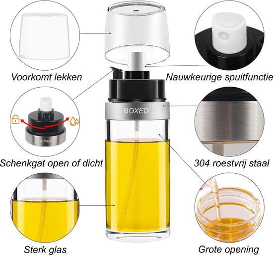 Boxed Olijfolie Sprayer met Schenktuit - Olijfolie Fles Verstuiver voor ...