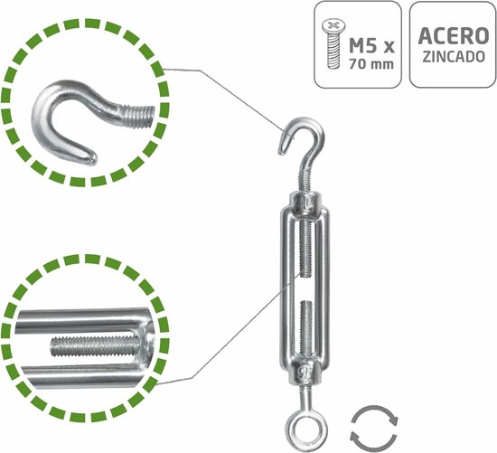 AMIG Spanschroeven/draadspanner met haak/oog - 1x - 7cm - verzinkt ...