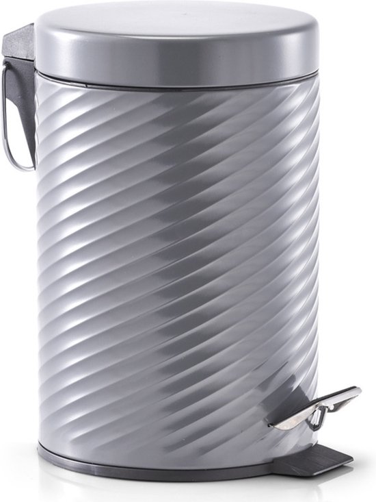 Zeller Pedaalemmer - antraciet - groeven patroon - 3 l - prullenbak | bol