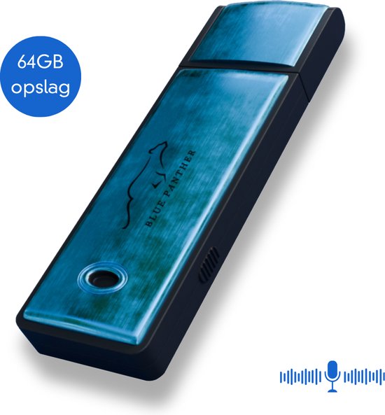 Blue Panther Voicerecorder - Opneem Apparaat Afluister Apparaat - Grijs ...