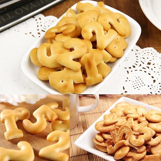 Digitale uitsteekvormen set roestvrijstalen koekjesvormen, 0-9 cijfers ...