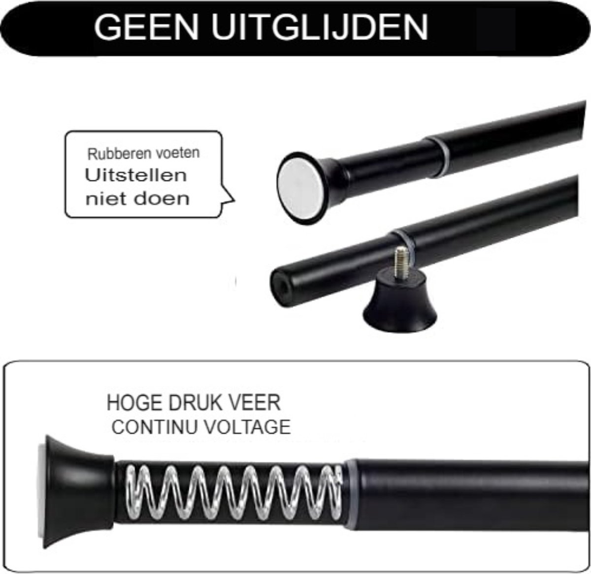 Gordijnroede Zonder Boren - Gordijnroede Uitschuifbaar - Gordijnstang ...