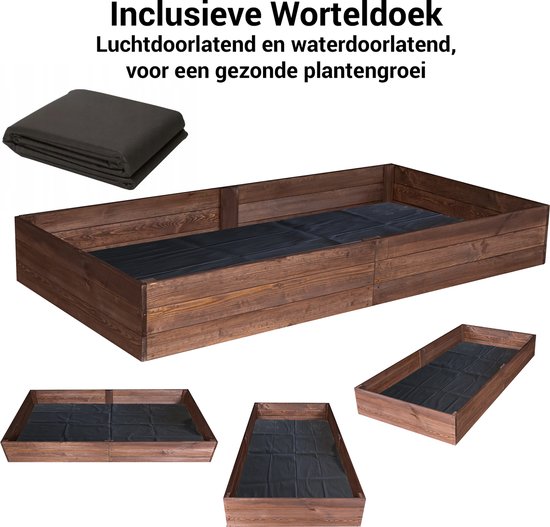 GEIMPREGNEERDE Kweekbak planten – Moestuinbak 200x80x27cm INCL ...